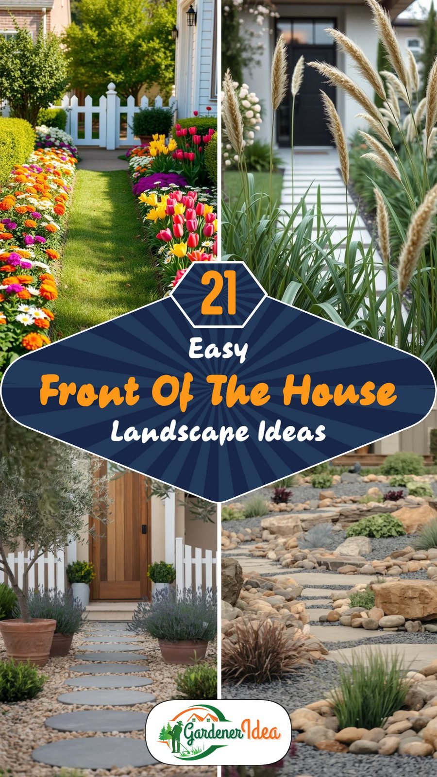 21 Easy Front of the House Landscape Ideas - Gardener Idea