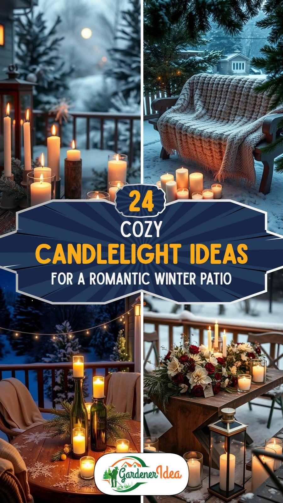 24 Candlelight Ideas For a Romantic Winter Patio - Gardener Idea