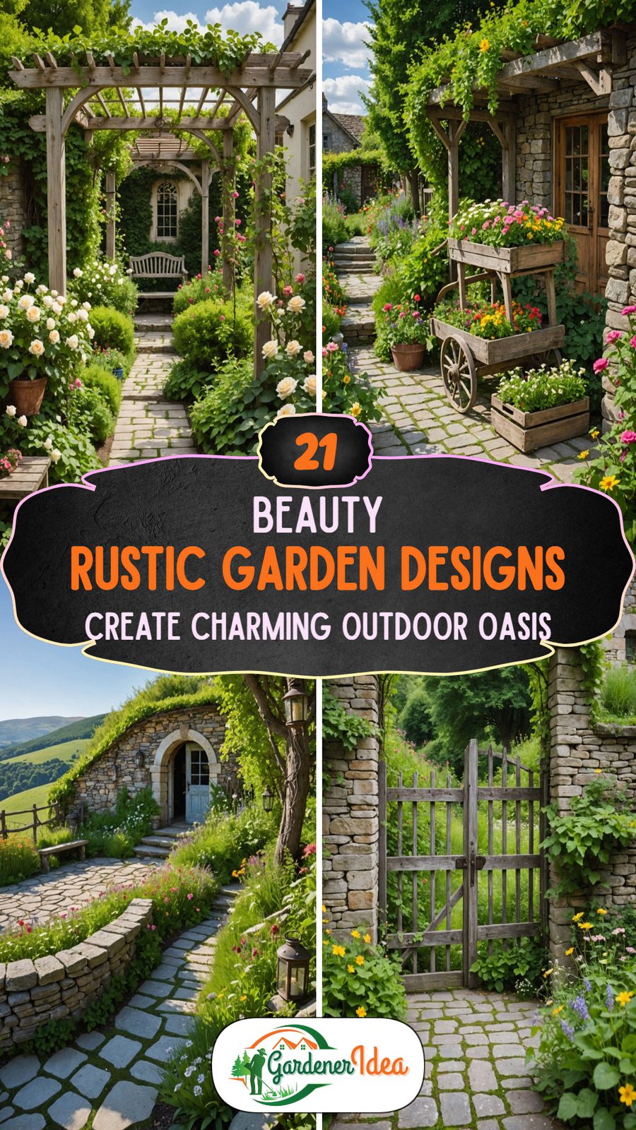 21 Rustic Garden Designs - Gardener Idea