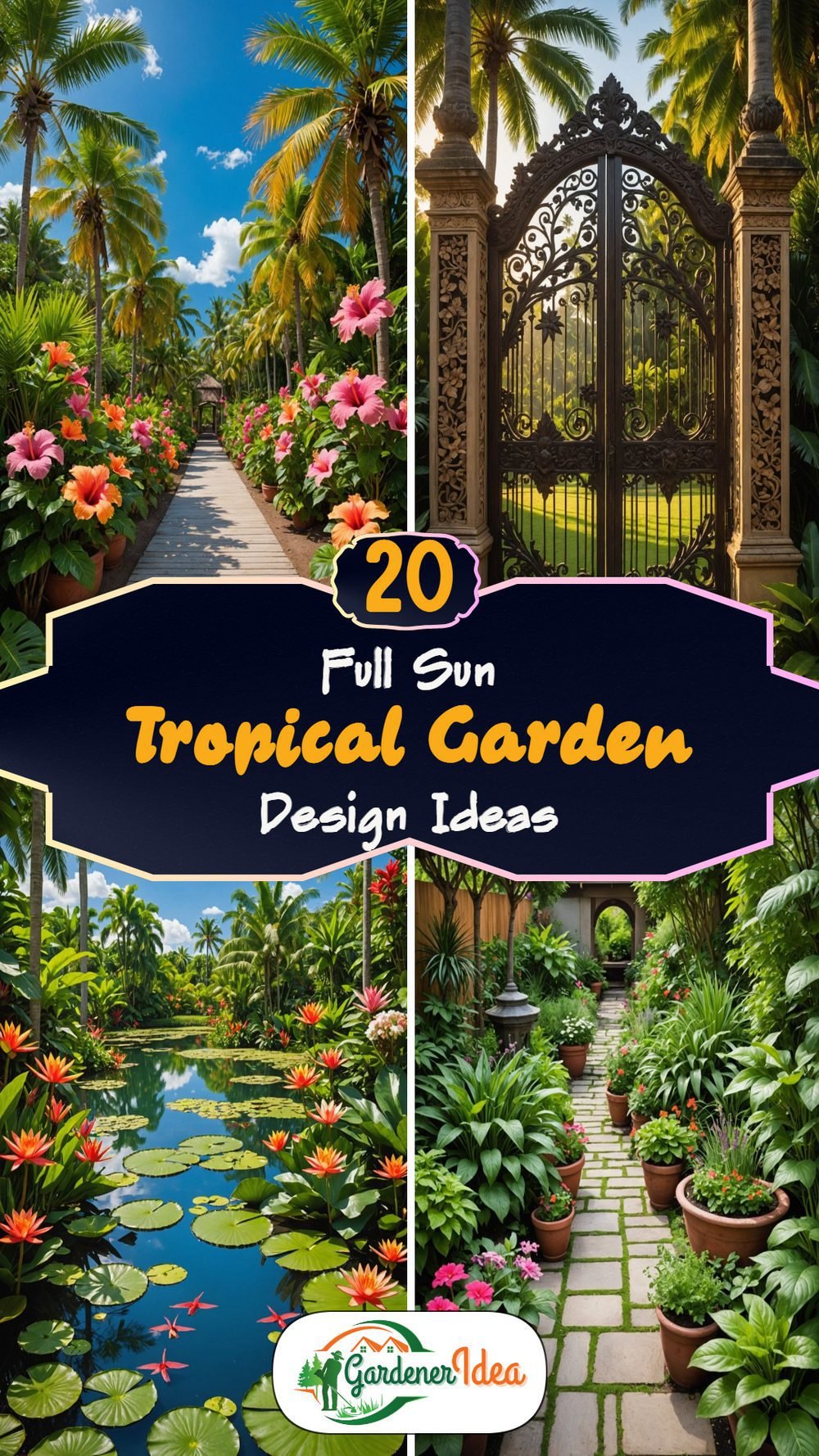 20 Full Sun Tropical Garden Design Ideas - Gardener Idea