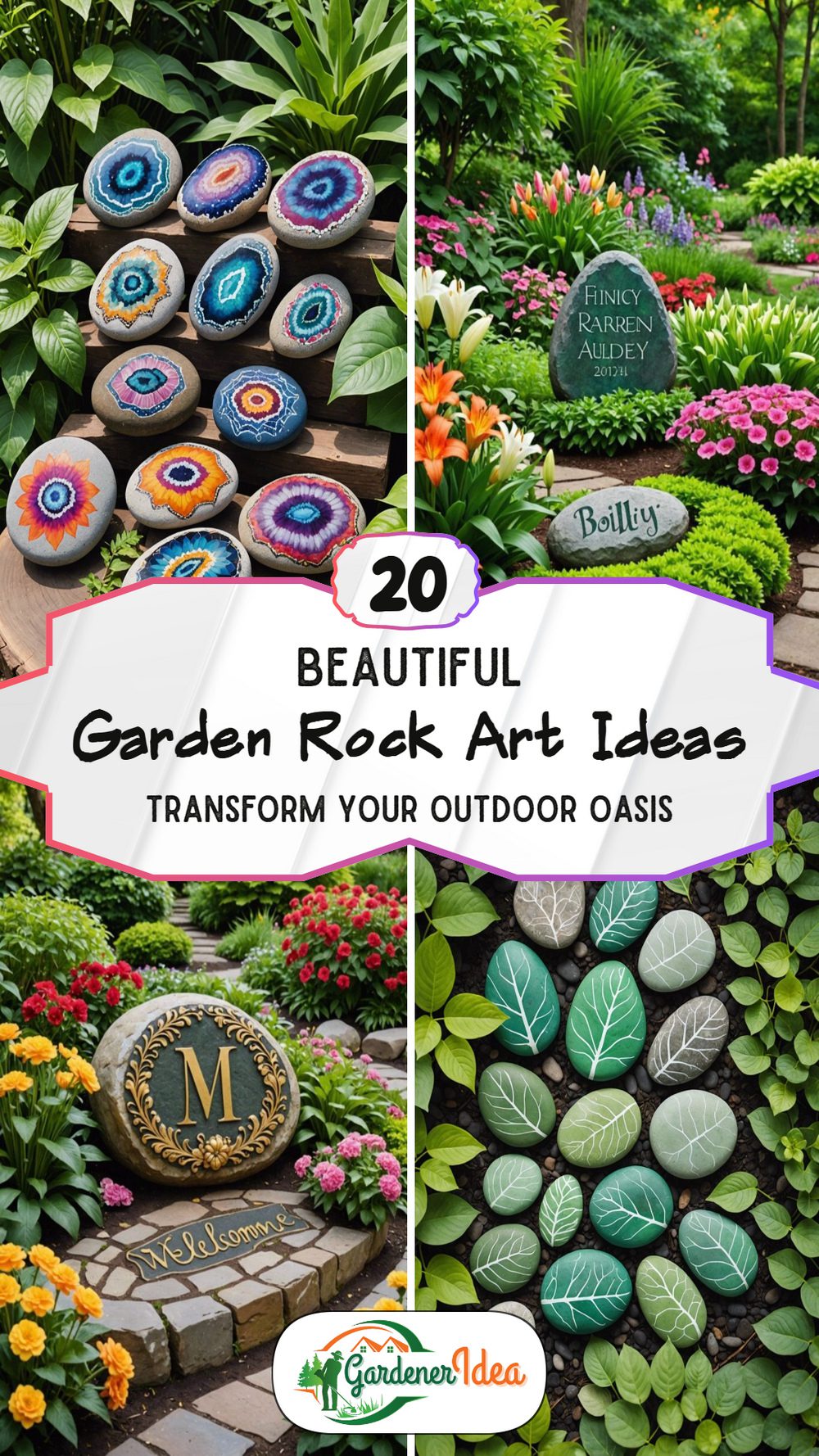 20 Beautiful Garden Rock Art Ideas - Gardener Idea