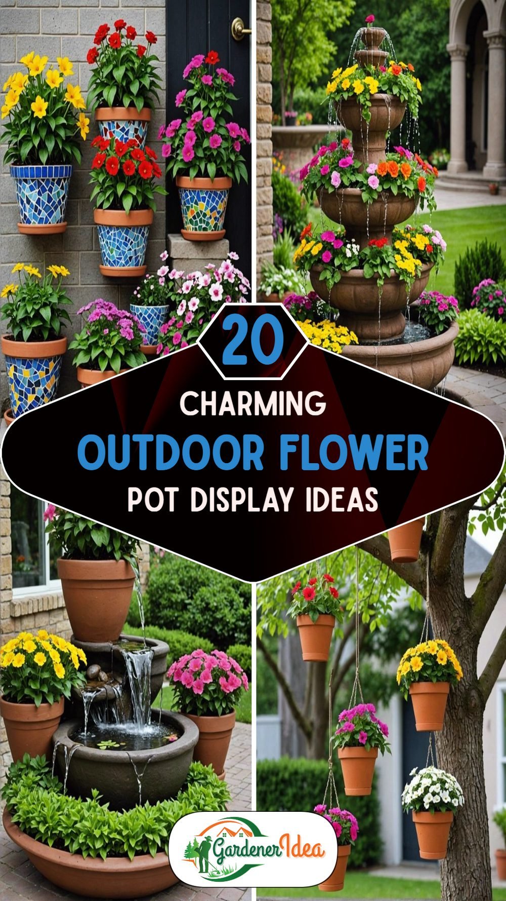 20 Charming Outdoor Flower Pot Display Ideas - Gardener Idea