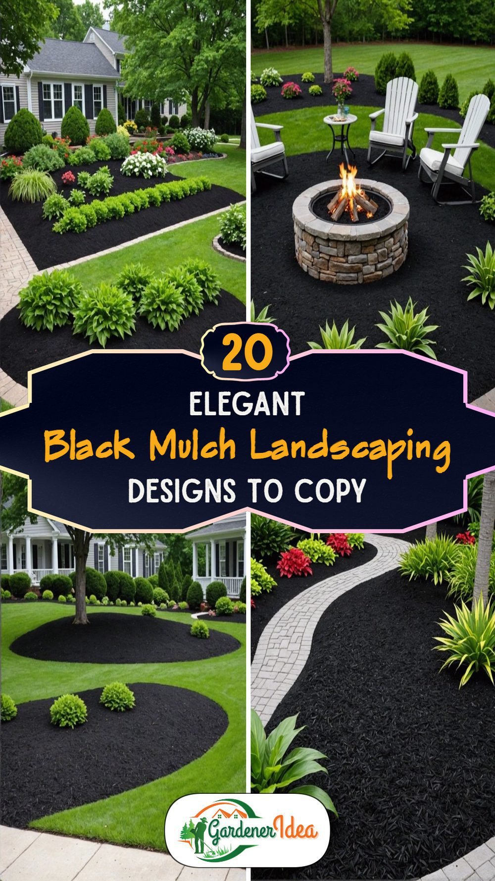 20 Elegant Black Mulch Landscaping Designs To Copy - Gardener Idea