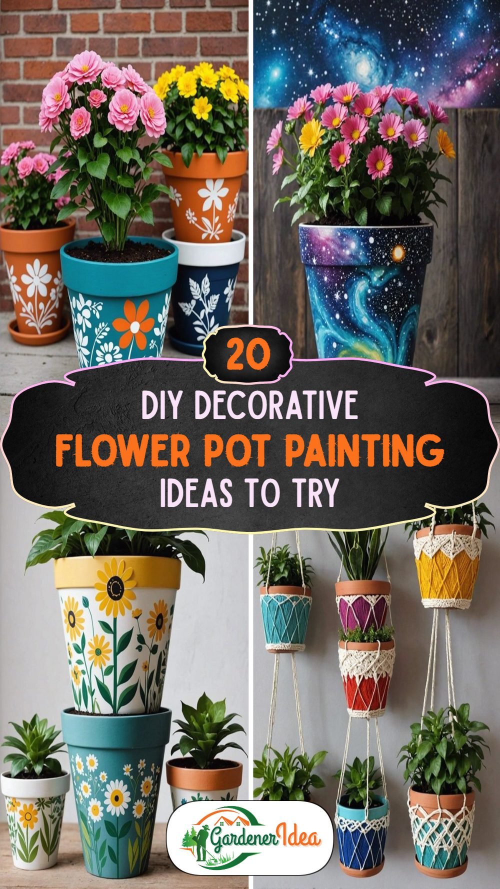 20 DIY Decorative Flower Pot Painting Ideas To Try - Gardener Idea