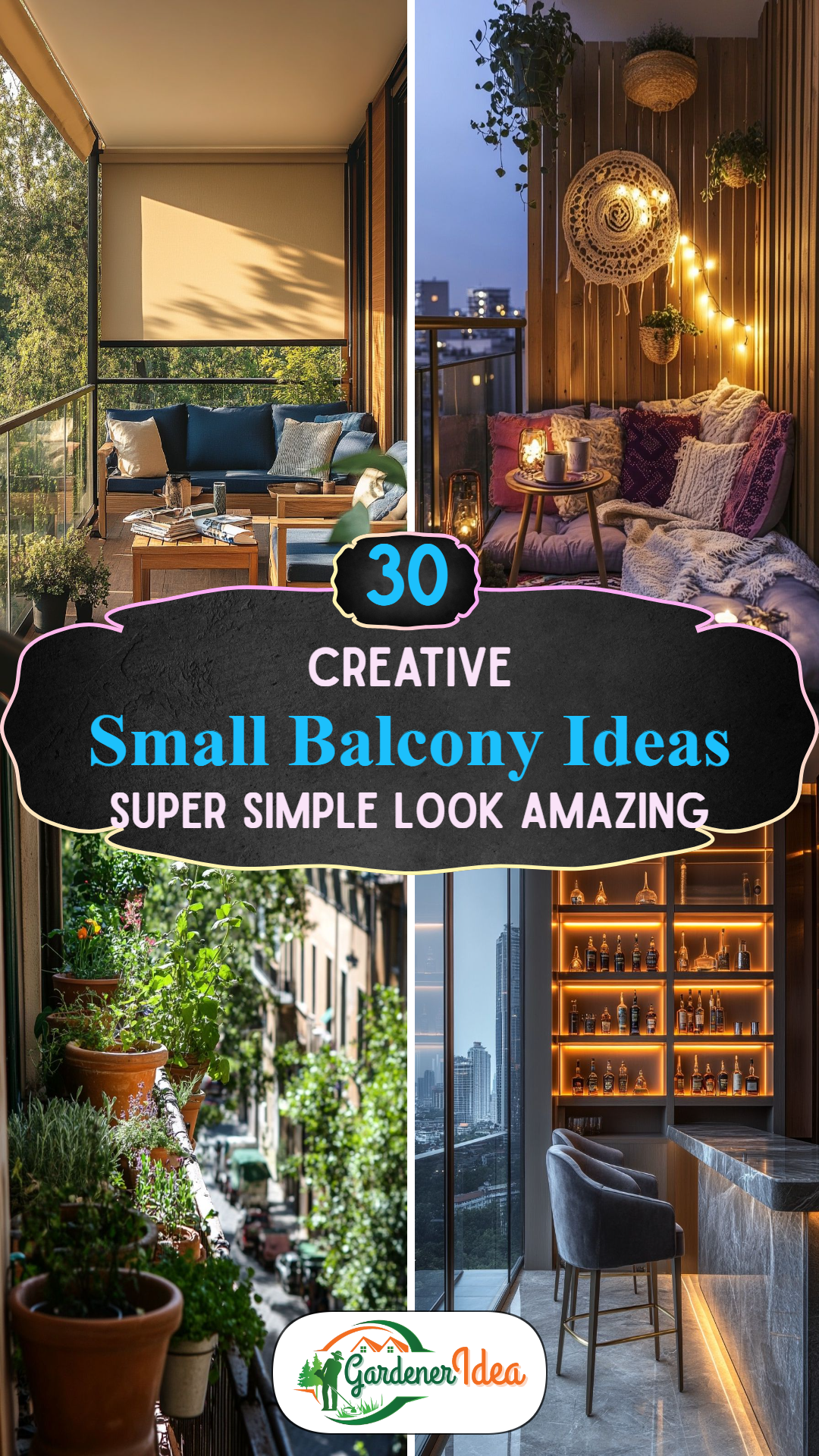30 Creative Small Balcony Ideas - Gardener Idea