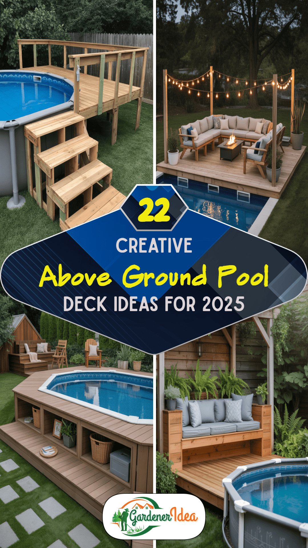 22 Creative Above Ground Pool Deck Ideas for 2025 - Gardener Idea